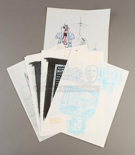 ROBOCOP 2 - Hand-Drawn Cain Face Concepts - Current price: $50